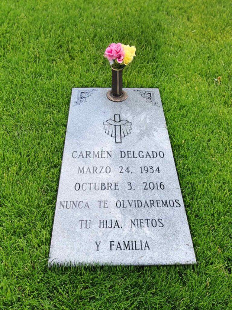 Granite grave ledger with flower vase – City Monument Company | Miami, FL